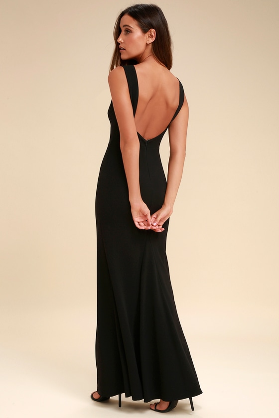 Chic Black Maxi Dress Backless Dress Mermaid Dress Lulus