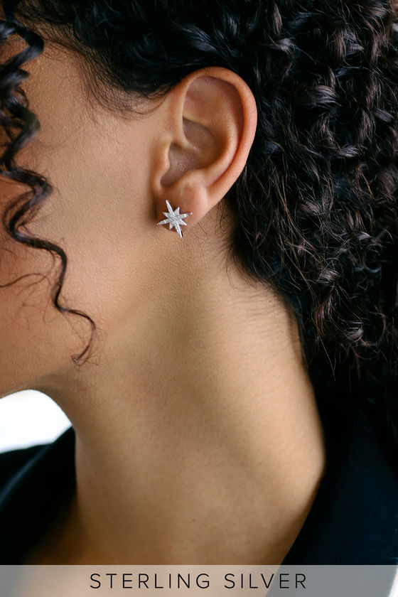 Chic Rhinestone Earrings - Star Shaped Earrings - Lulus
