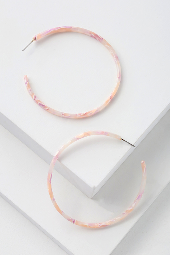 Chic Pink Hoop Earrings - Acetate Hoops - Acrylic Hoops - Lulus