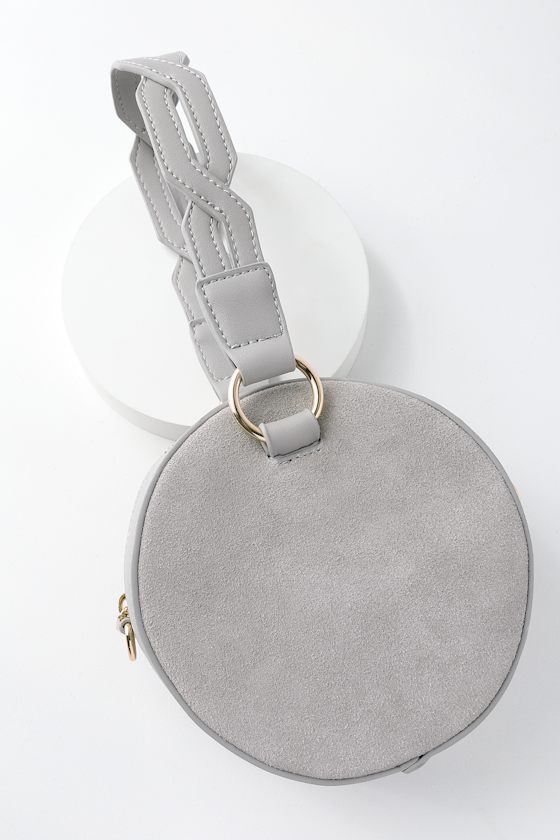 Cute Grey Mini Purse - Grey Wristlet - Suede Mini Purse