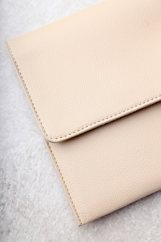 Chic Beige Cluch - Tassel Clutch - Rectangle Clutch - Vegan Leather ...