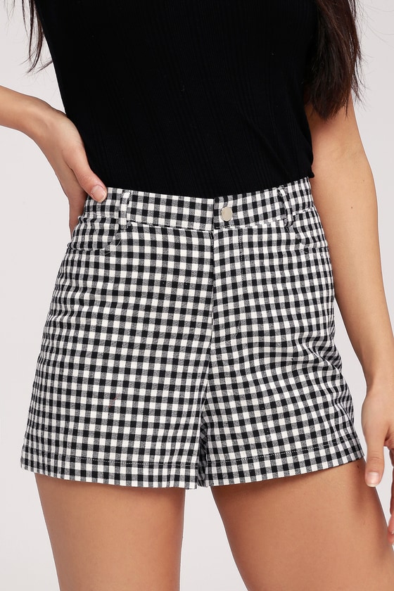 Cute Gingham Shorts Black And White High Waisted Shorts Lulus