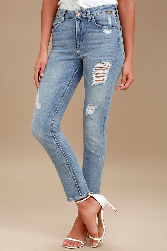 1 Denim The Natives - Light Wash Jeans - Distressed Jeans - Lulus