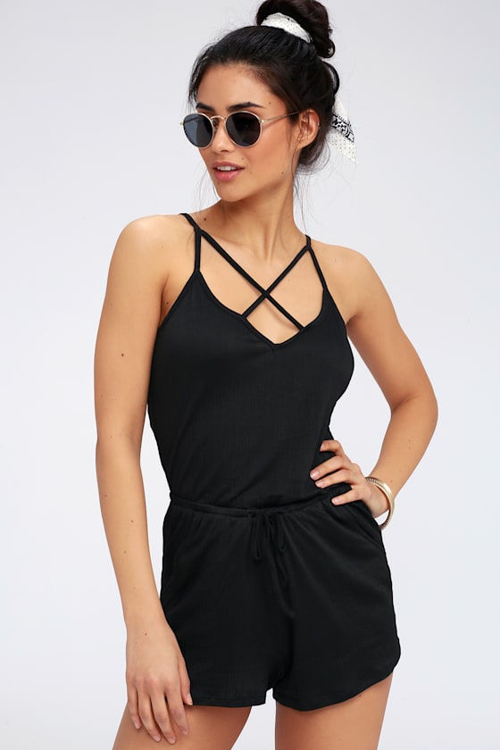 RD Style Echo Romper - Black Romper - Strappy Romper - Lulus