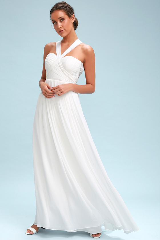 Elegant Convertible Maxi Dress - White Maxi Dress - Lulus