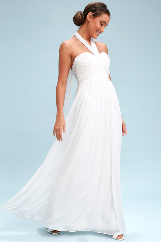 Elegant Convertible Maxi Dress - White Maxi Dress - Lulus