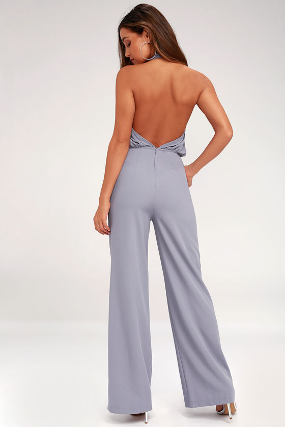 Chic Lavender Jumpsuit Halter Jumpsuit Wide Leg Jumpsuit Lulus