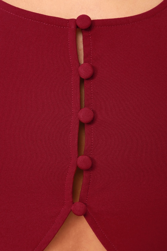Sexy Wine Red Dress Maxi Dress Cutout Dress Backless Dress 74 00