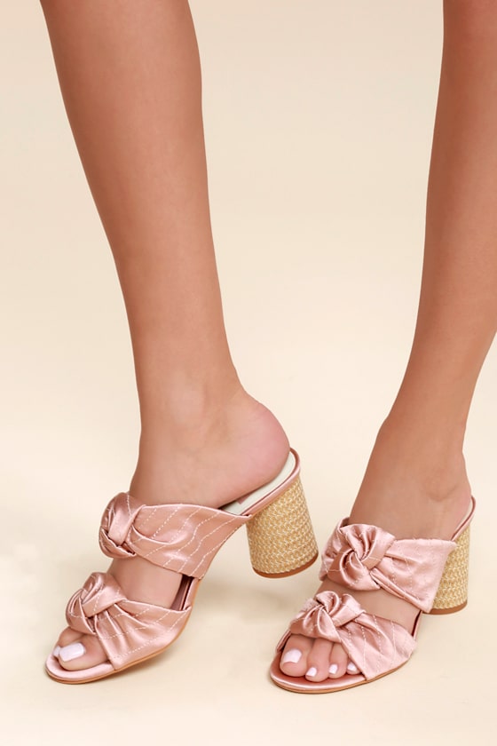 Dolce Vita Jene - Blush Satin Mules - Knotted Mules - Lulus