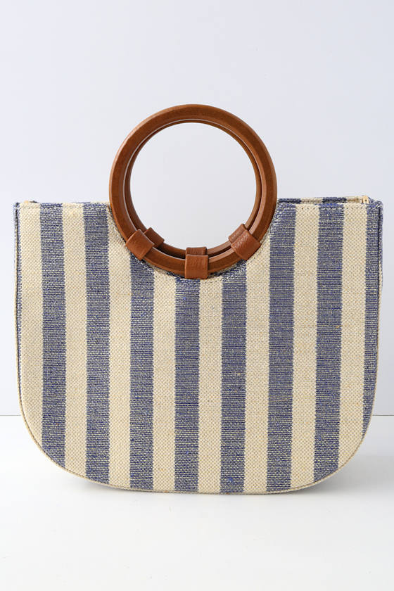 Cool Striped Tote - Blue and White Tote - Striped Handbag - Lulus