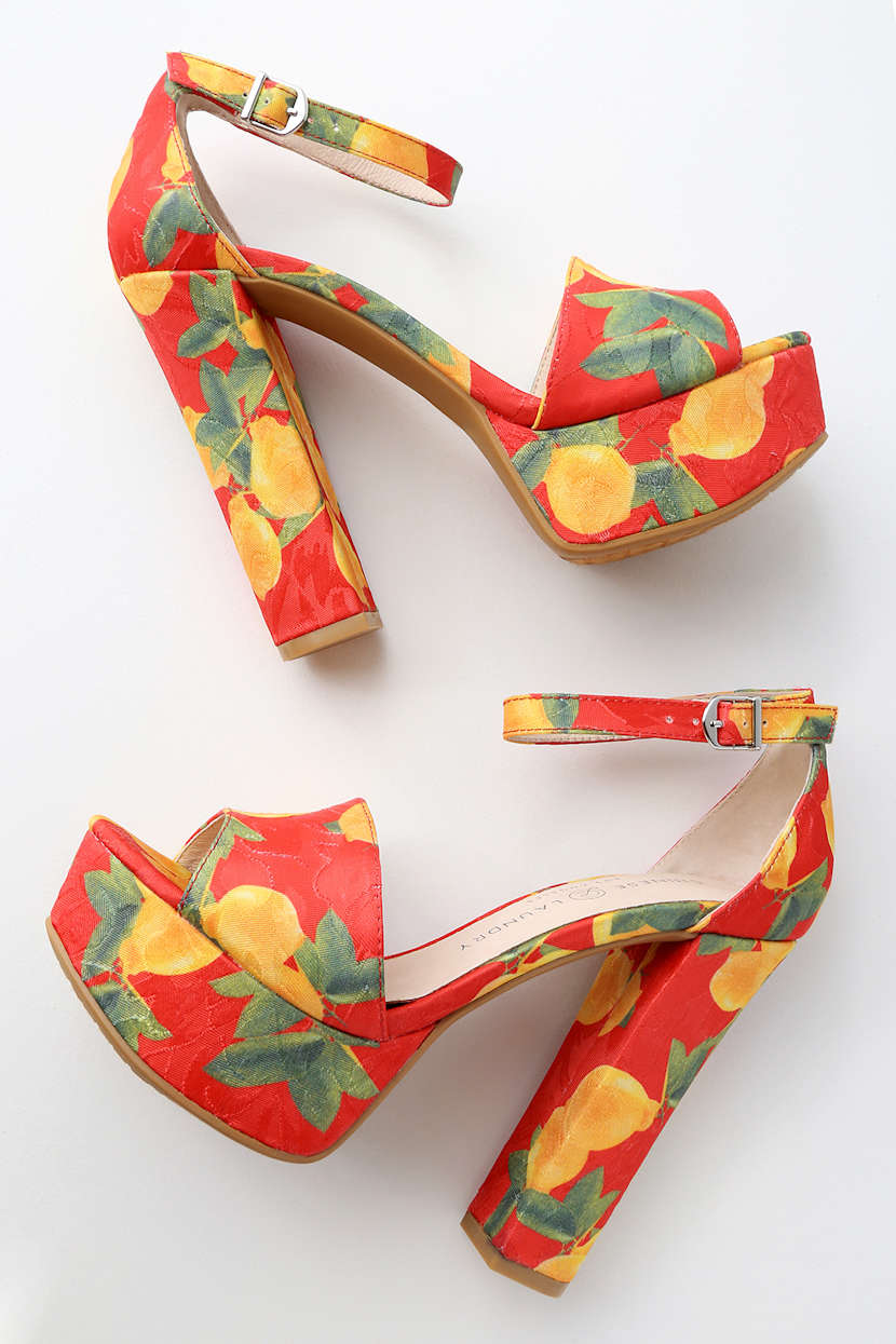 Mixx Kay 07 Fuchsia Micro Fiber Color Block Platform Heels