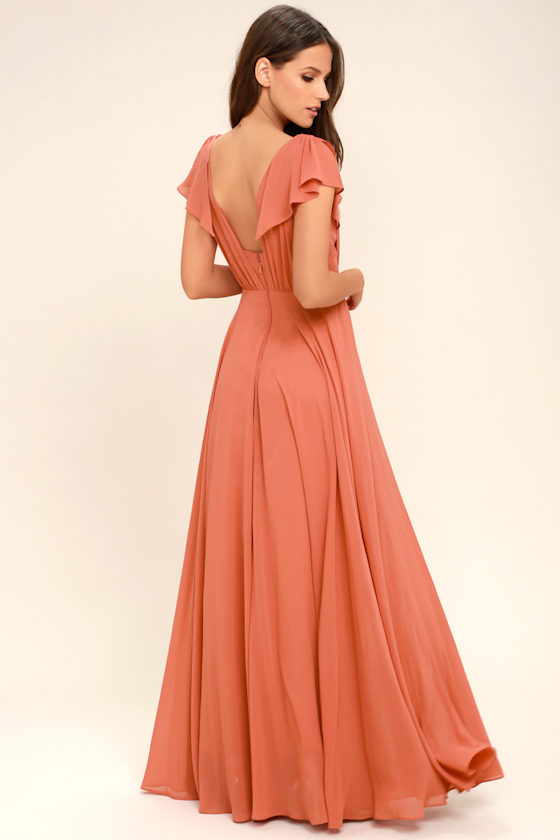 Stunning Rusty Rose Dress - Maxi Dress - Gown - $89.00 - Lulus