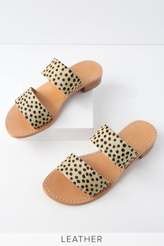 Coconuts Limelight - Leopard Pony Fur Mules - Leather Mules - Lulus