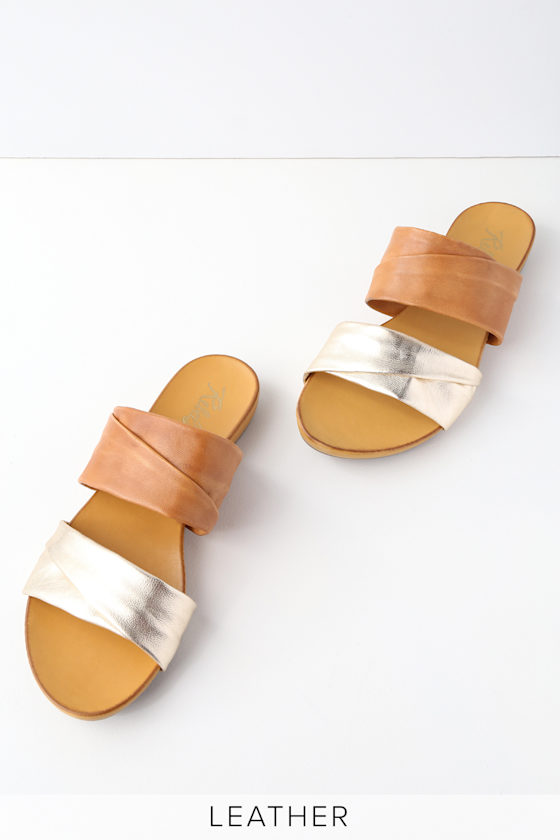 Rebels Scout - Tan Slide Sandals - Leather Slide Sandals - Lulus