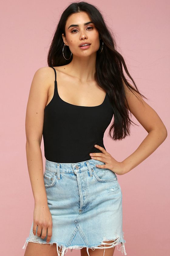 Black Bodysuit - Sleeveless Bodysuit - Low-Back Bodysuit - Lulus