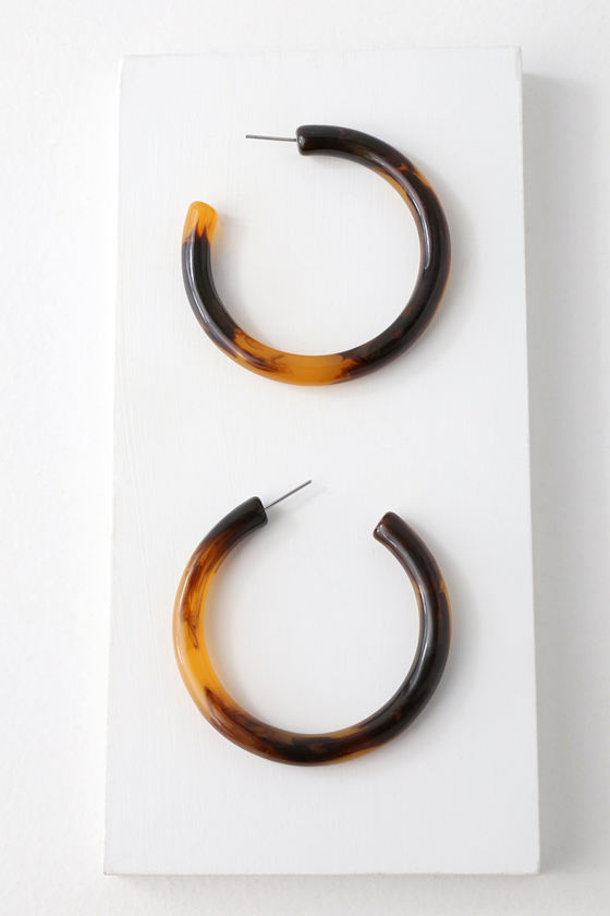 Cute Tortoise Earrings - Hoop Earrings - Acrylic Earrings - Lulus