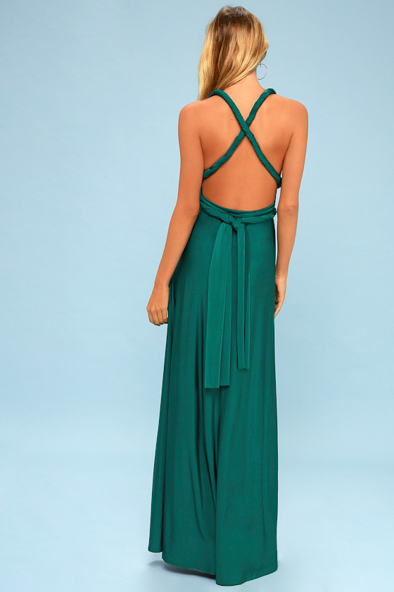 Pretty Maxi Dress - Convertible Dress - Emerald Green Dress