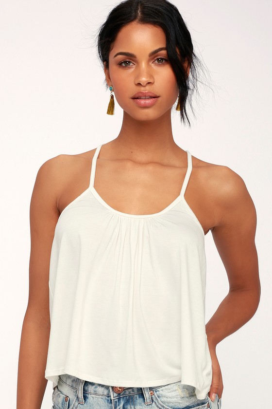 Cute Tank Top Ivory Tank Top Tie Back Tank Top Lulus