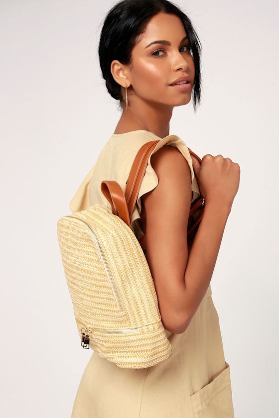Beige Backpack - Mini Backpack - Woven Backpack - Lulus