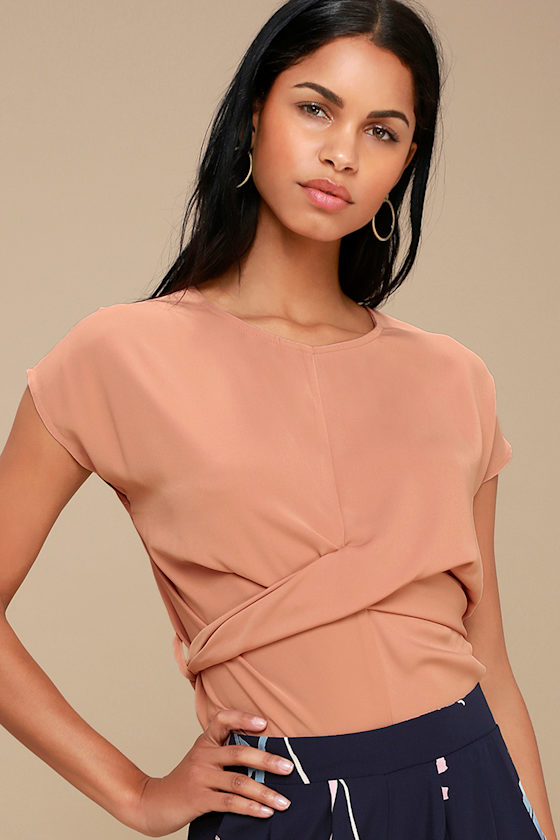 Cute Blush Top - Blush Tying Top - Blush Twisted Top - Lulus