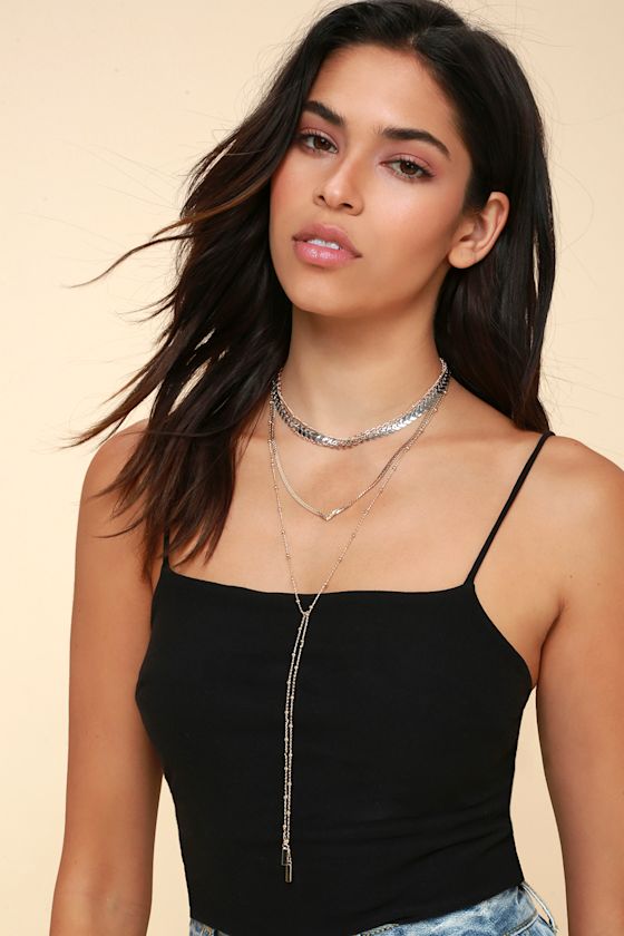 Cute Multi Layered Necklace - Mixed Metal Necklace - Lulus