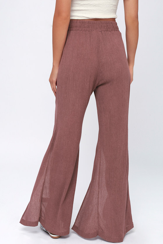 Lucy Love On The Daily - Mauve Wide-Leg Pants - Mauve Pants - Lulus