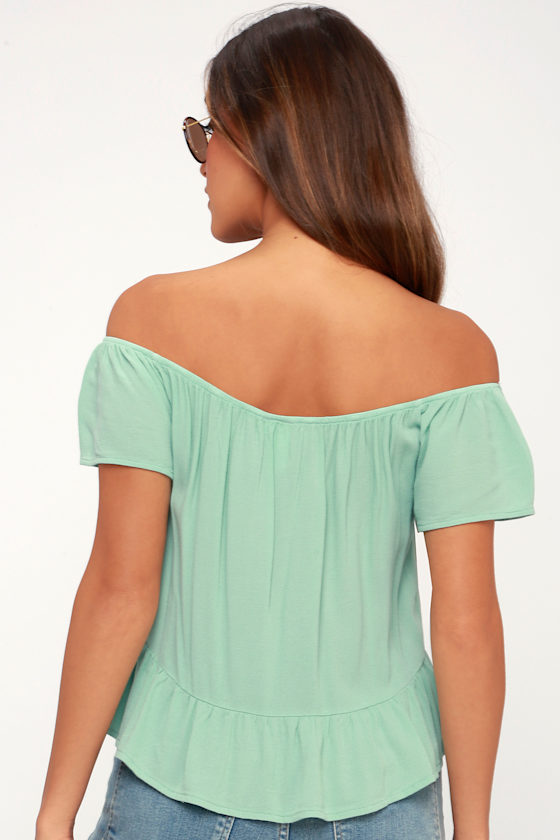 Others Follow Panorama - Sage Green Off-the-Shoulder Top - Lulus