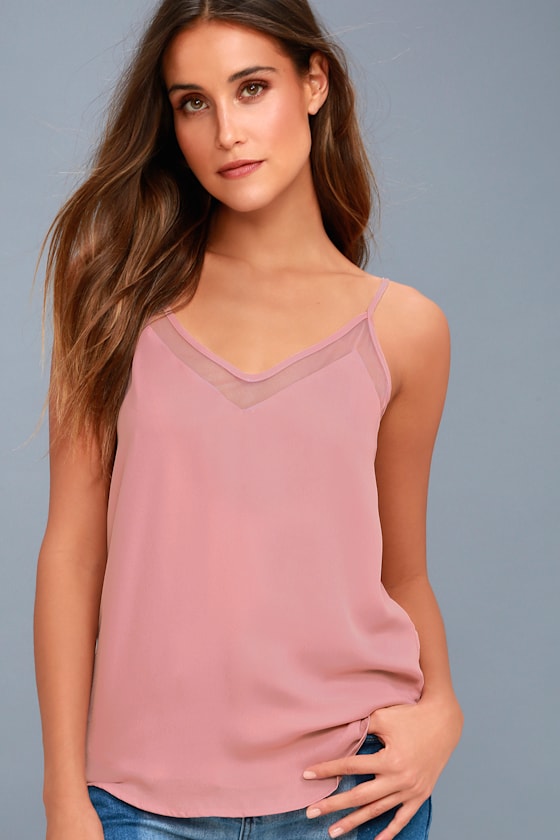 Cute Tank Top - Mauve Cami - Mauve Mesh Cami - Mesh Tank Top - Lulus