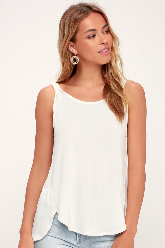 Free People Atlantic Ivory Tank Top Scoop Back Tank