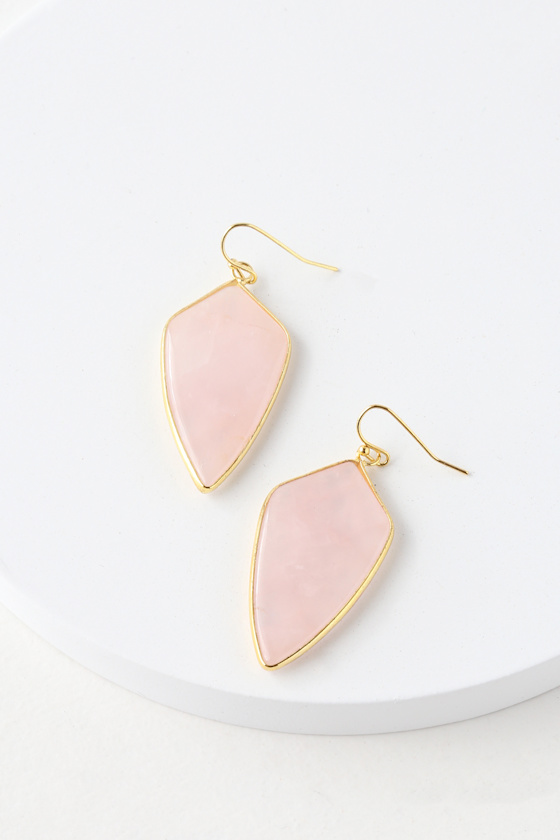 Cute Pink Earrings - Boho Earrings - Gold Earrings - Lulus