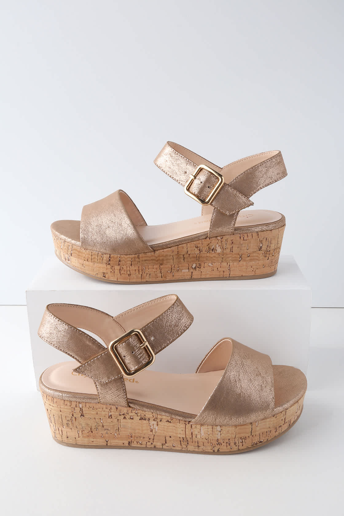 Bronze Cork Wedges - Cork Wedge Sandals - Bronze Wedges - Lulus