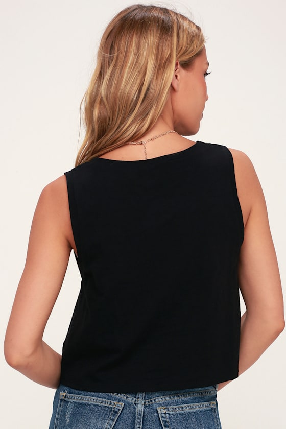 Cute Black Tank Top - Cropped Tank Top - Crop Top - Lulus