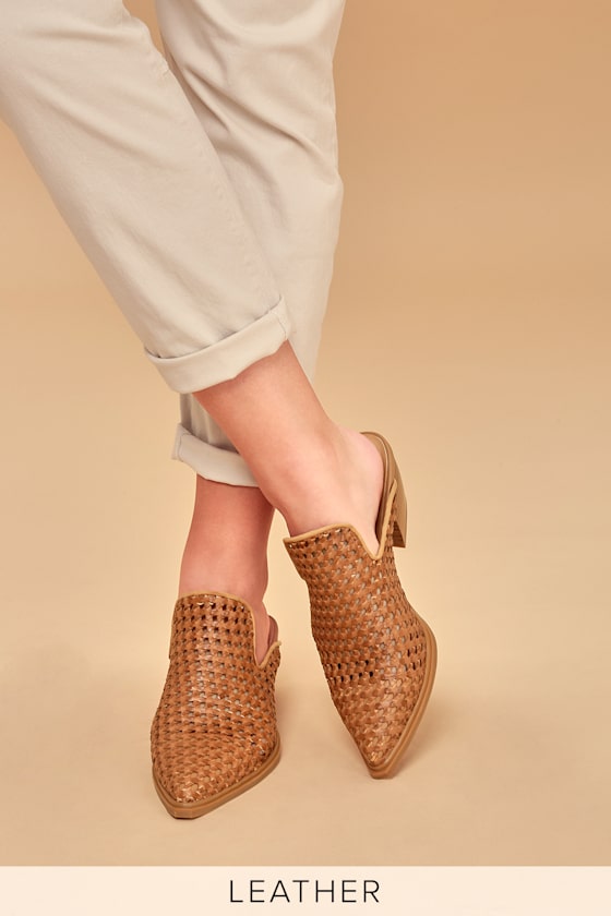 Sbicca Mansion - Tan Leather Mules - Woven Mules - Lulus