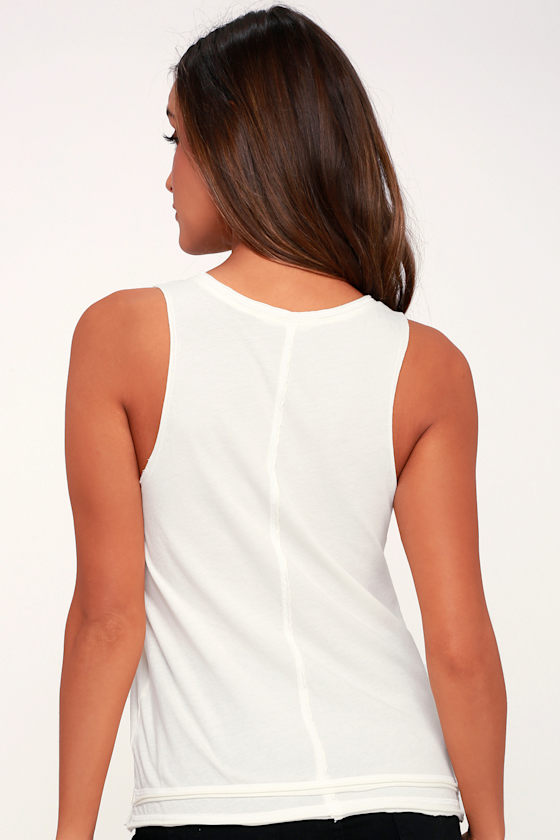 Project Social T Morgan - Off White Tank Top - V-Neck Tank Top - Lulus