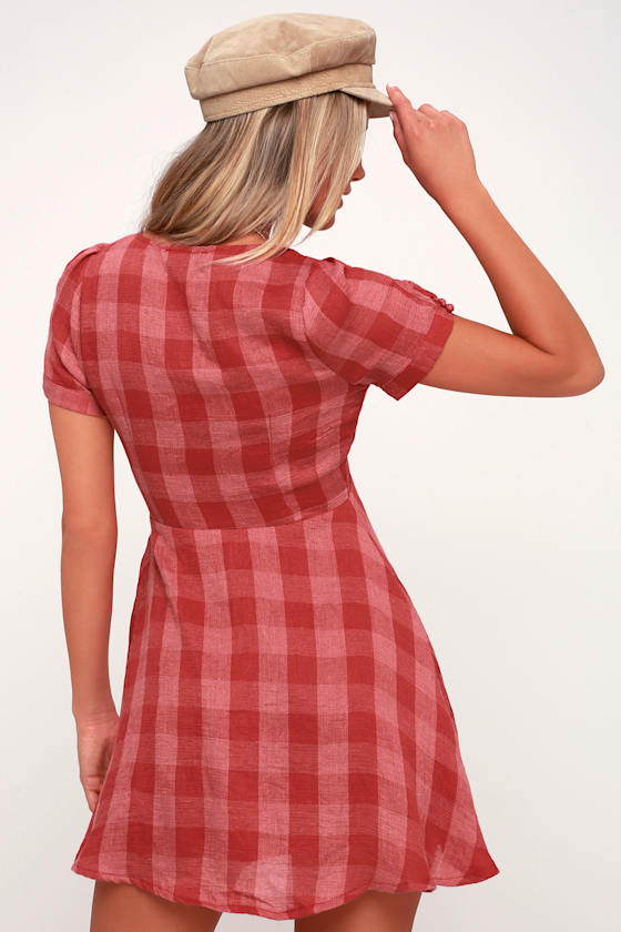 Cute Red Plaid Dress - Plaid Mini Dress - Red Plaid Mini Dress - Lulus