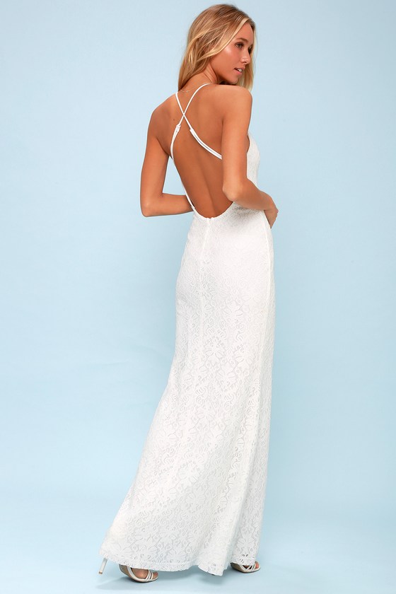 Lovely White Dress Lace Dress White Maxi Dress Lulus