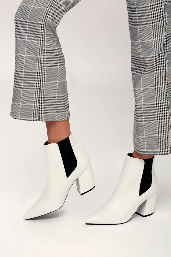Cute White Booties - Ankle Boots - Pointed Toe Boots