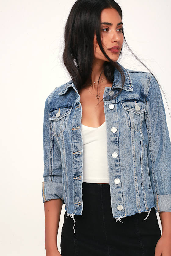 Blank NYC Traffic Jam - Denim Jacket - Raw Hem Denim Jacket - Lulus