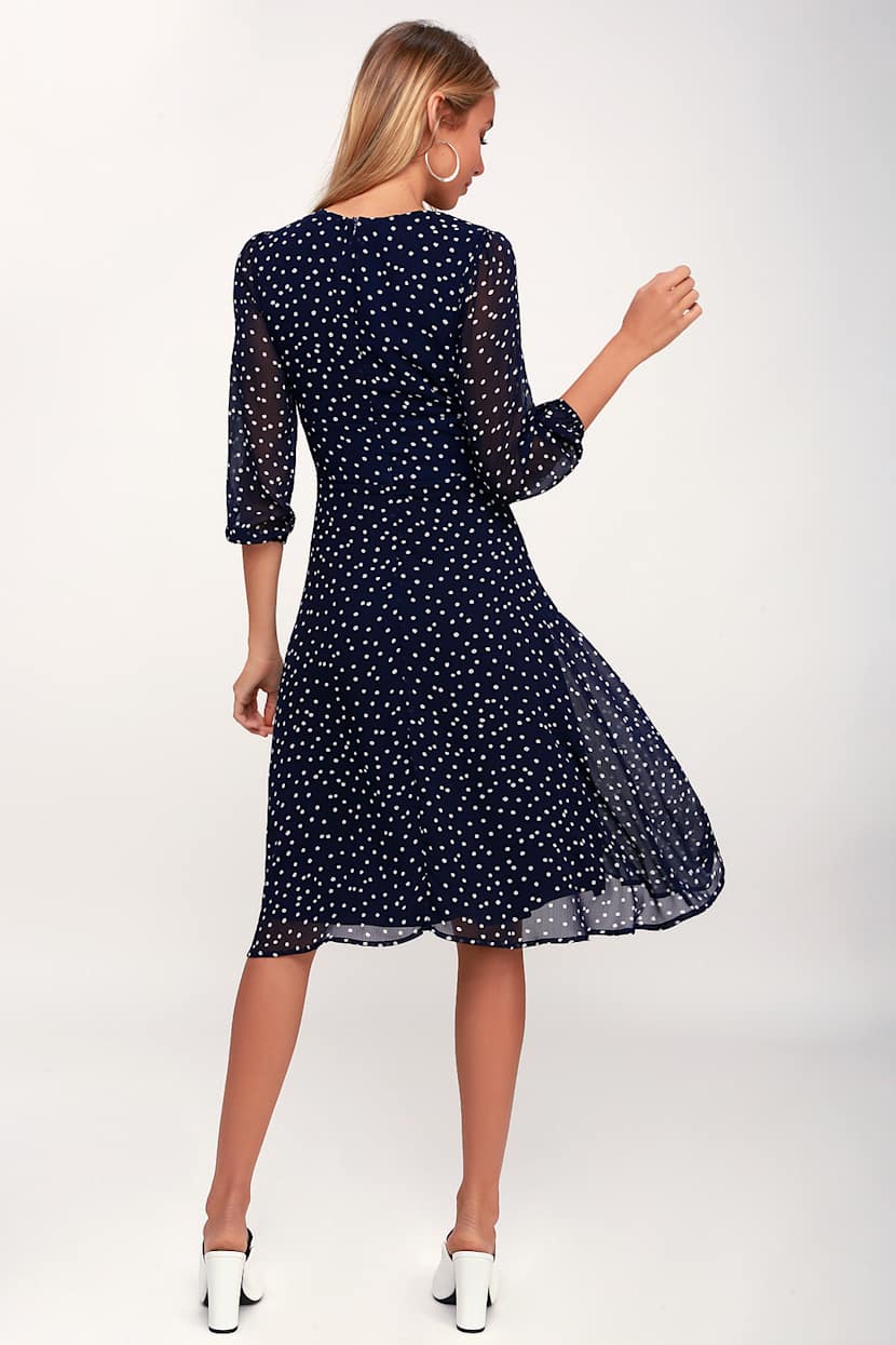 Navy Blue Polka Dots