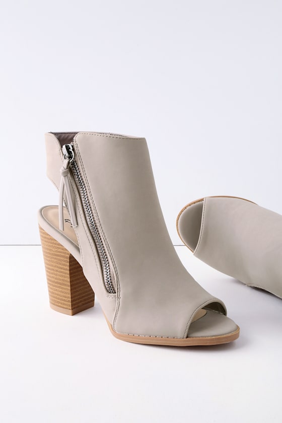 Cool Peep-Toe Booties - Taupe Booties - Ankle Booties - Lulus