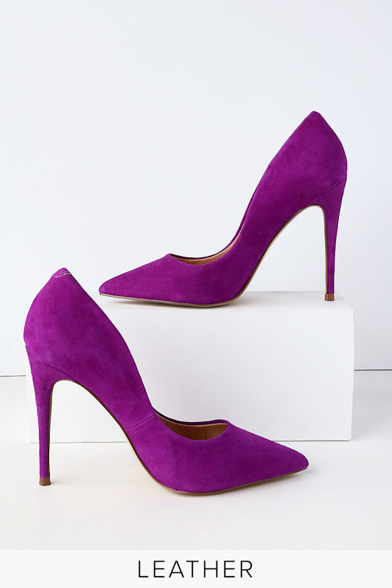 Steve Madden Daisie Pumps - Purple Pumps - Suede Pumps - Lulus
