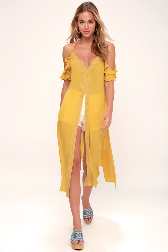 Boho Yellow Dress - Swim Cover-Up - Crocheted Cover-Up - Lulus