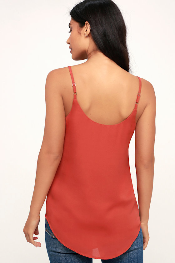 Cute Tank Top - Rust Cami - Rust Mesh Cami - Mesh Tank Top - Lulus