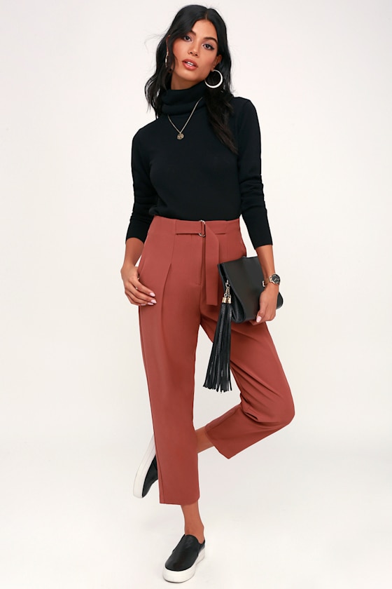 Rusty Rose Pants - Trouser Pants - Cropped Pants - Office Pants - Lulus
