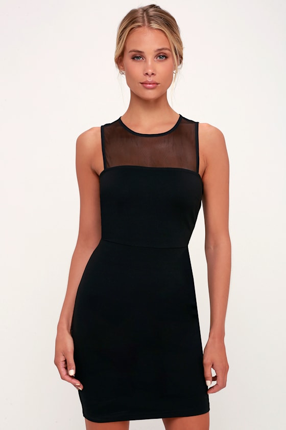 Sexy Black Dress - Mesh Dress - Bodycon Dress - LBD - Lulus