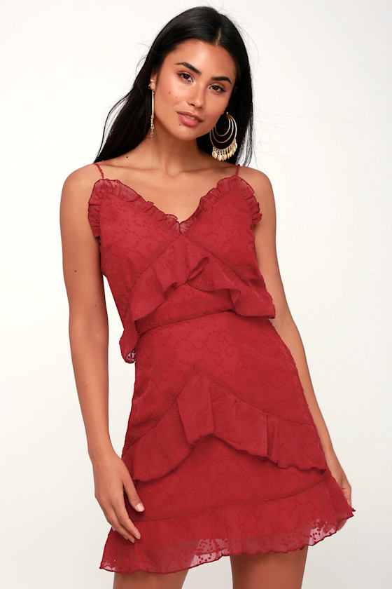 The Fifth Label Rhythm - Red Ruffled Skirt - Swiss Dot Skirt - Lulus