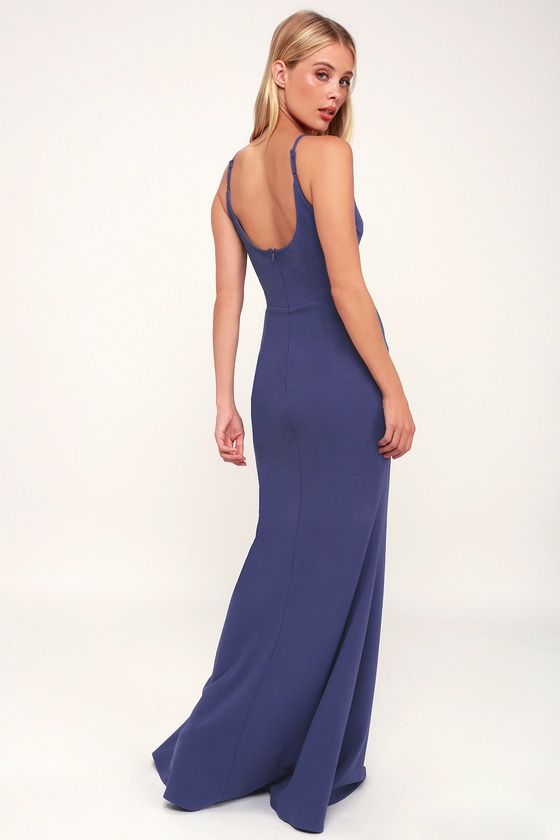 Sexy Slate Blue Maxi Dress Mermaid Maxi Dress Bodycon Maxi Lulus