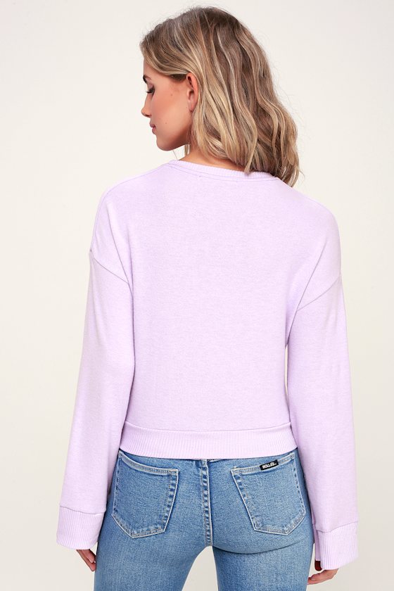 Project Social T Louis - Lilac Sweatshirt - Cropped Sweatshirt - Lulus