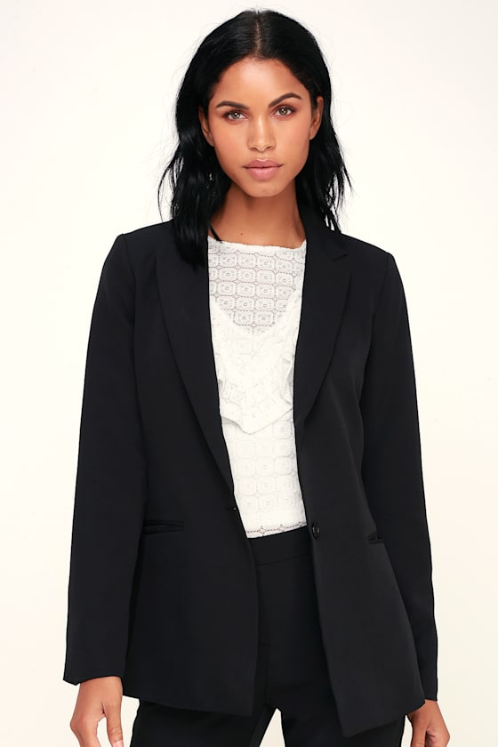 Chic Black Blazer - Classic Blazer - Structured Blazer - Lulus