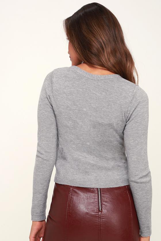 Cute Grey Cardigan - Grey Knit Sweater - Knit Cardigan Sweater - Lulus